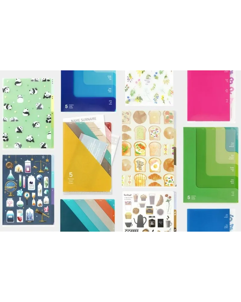 Cute A4 3‑Pocket File Folders – 10‑Pack Japanese Design