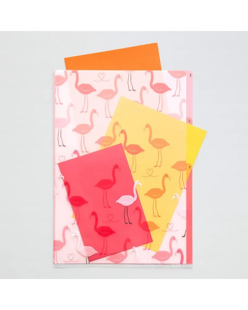 A4 Japanese‑Style Folder with 3 Pockets – Clear Plastic