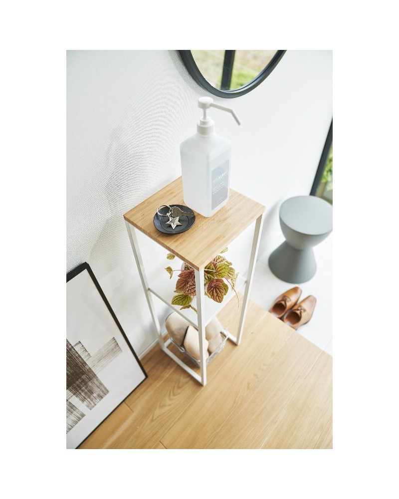 2-Tiered Shelf with Wooden Top for Entrance, Living and Bed room